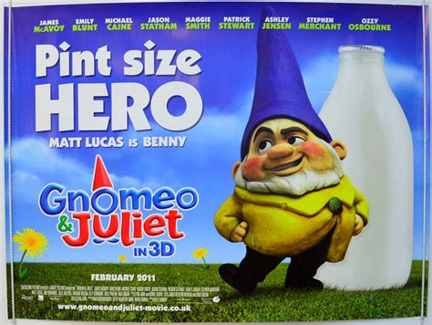 Gnomeo And Juliet” Benny Version Original British Quad Poster Fil
