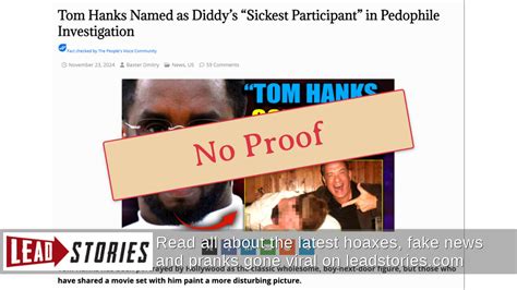 Fact Check No Evidence Fbi Named Tom Hanks Sickest Participant In