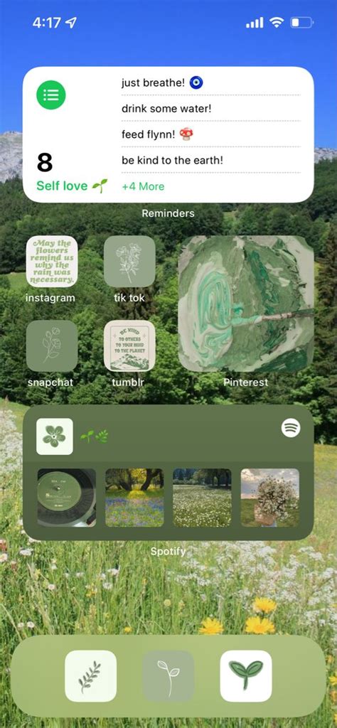 Ios 14 Spring Background Green Flowers Earth Flowers Drinking