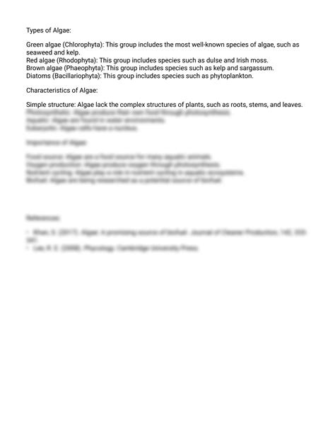 Solution Algae 1 Studypool