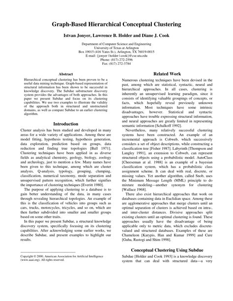 Pdf Graph Based Hierarchical Conceptual Clustering