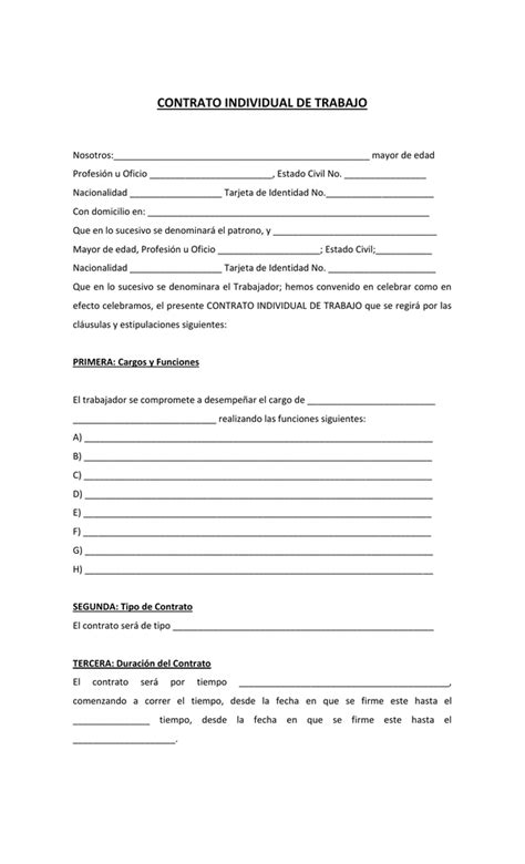 Contrato Colectivo De Trabajo Ejemplos Y Formatos Word Y Pdf Para