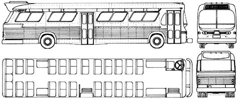 1959 GMC Greyhound Bus Blueprints Free Outlines
