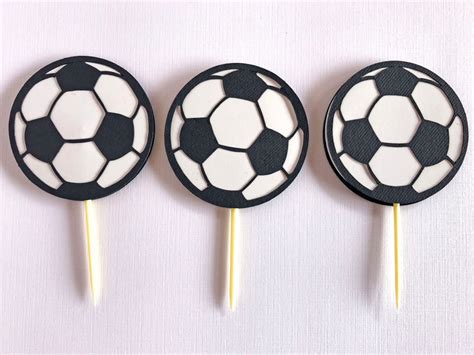 Fußball Cupcake Toppers Fußball Toppers Fußball Geburtstag Etsy de