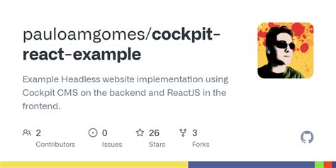 github pauloamgomes cockpit react example example headless website