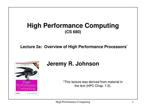 Ppt High Performance Computing Cs 680 Lecture 2a Overview Of High