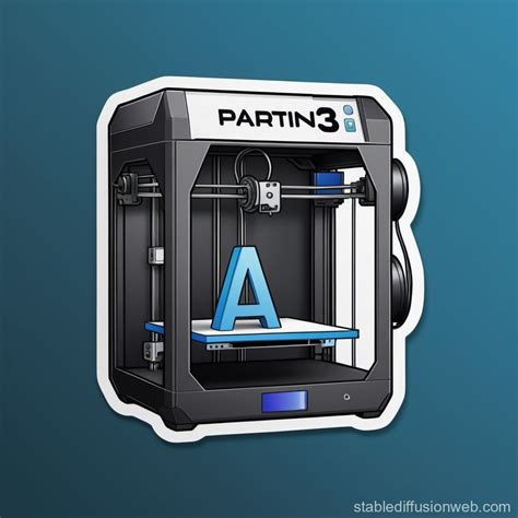 3d Printer Sticker With Pmartins3d Name Stable Diffusion Online
