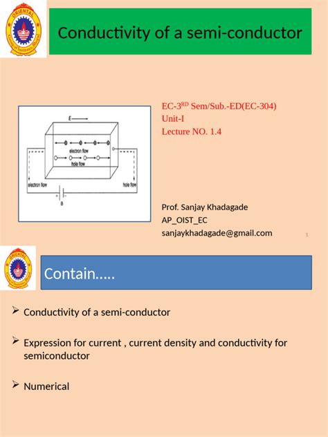 Unit I 1 4 Conductivity Of A Semiconductor Pdf
