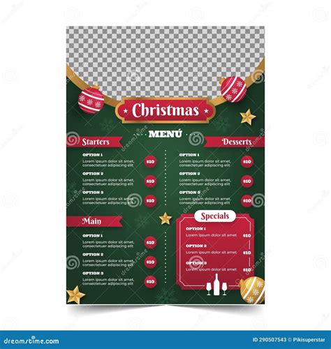 Special Christmas Festive Menu Design Template Stock Vector
