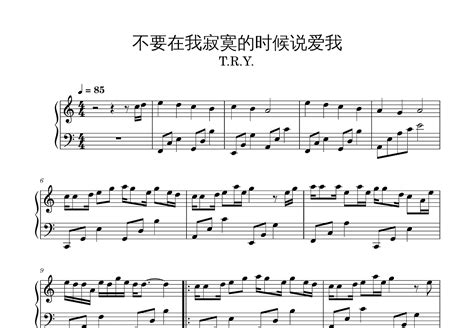 不要在我寂寞的时候说爱我钢琴谱tryc调独奏 吉他世界