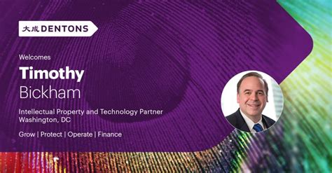 Prominent Patent Litigator Timothy Bickham Joins Dentons Intellectual Property And Technology