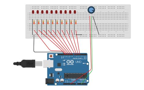circuit design interactive led chase effect tinkercad