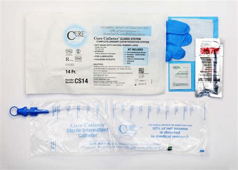 Cure Closed System Intermittent Catheter Kit 14 Fr Case Of 100