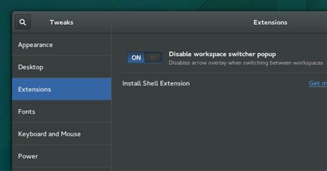 Disable Workspace Switcher Popup GNOME Shell Extensions