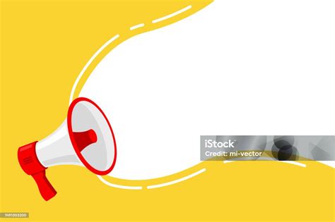 확성기 벡터 그림입니다 우리와 함께하는 개념 채용 공고 및 웹 사이트 및 프로모션 배너에 대한 발표 평면 디자인의 벡터 그림 휴대용 마이크에 대한 스톡 벡터 아트 및 기타