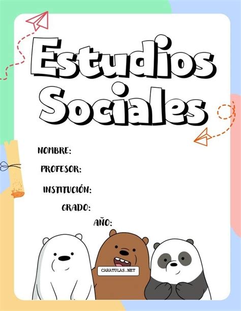llᐈ Carátulas de Estudios Sociales para Imprimir en Word