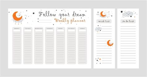 Planning Hebdomadaire Vecteur Premium