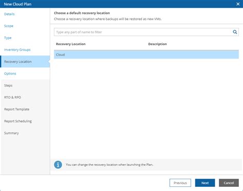 Step 5 Select Recovery Location Veeam Recovery Orchestrator User Guide