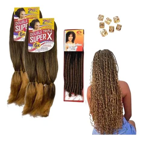 Kit Cabelo Gypsy Braids Jumbo Nina Softex Cacheado brinde Frete grátis