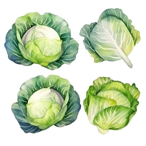 Premium Vector Watercolor Cabbage Vector Art 2023 Vegetables