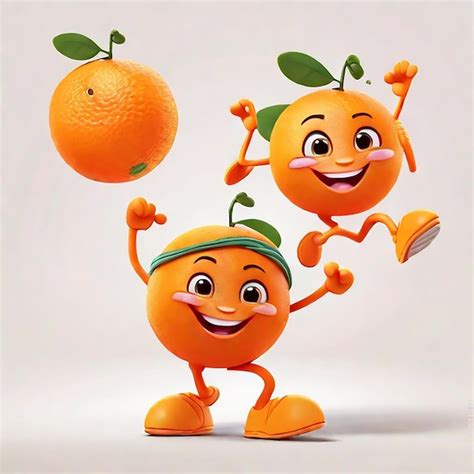 Premium Photo A Cheerful Cartoon Orange Character With Cute Dancing