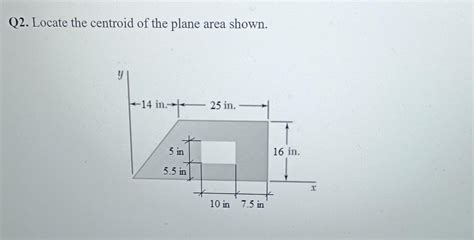 Solved 2 Locate The Centroid Of The Plane Area Shown Y 14