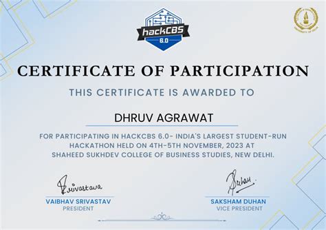 hackcbs hackathon innovation learning techenthusiast dhruv a