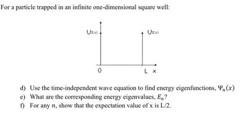 Solved For A Particle Trapped In An Infinite One Dimensional Chegg