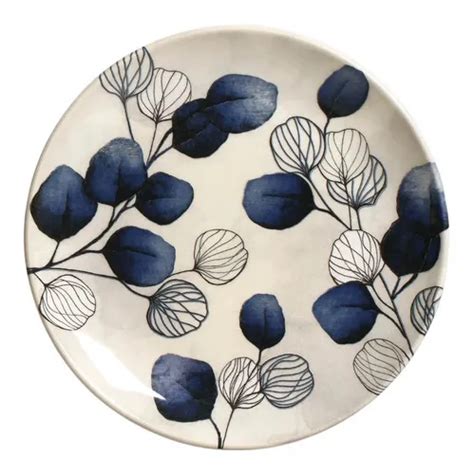 Plato De Postre Porto Brasil Cer Mica Ess Ncias Bio Stoneware Luar Color Azul Pack X