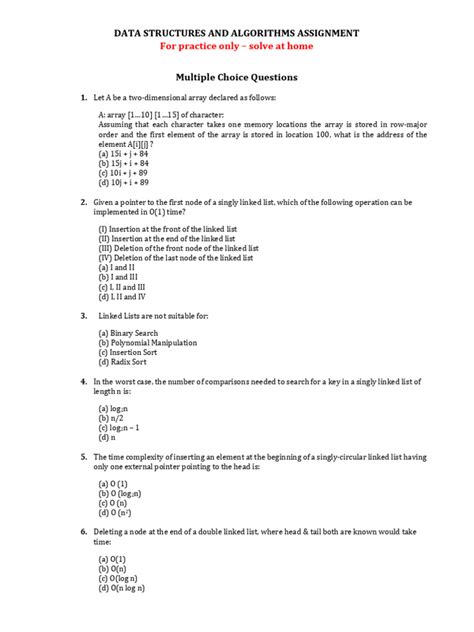 Dsa Practice Assignment Pdf Queue Abstract Data Type Time