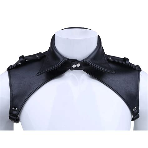 Men Leather Adjustable Body Chest Harness Male Club Wear Lapel Bondage