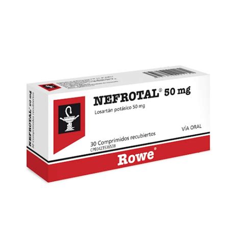 Nefrotal Losartán Potásico 50mg X 30 Comprimidos Rowe Farmadon La