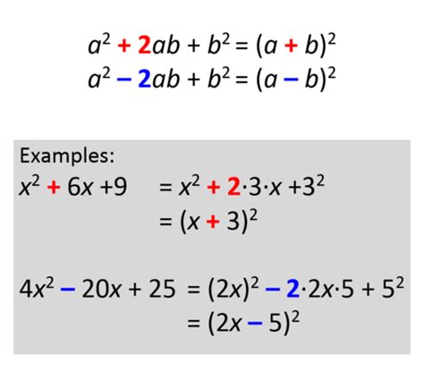 Squaring Binomials Perfect Square Trinomials Flashcards Quizlet