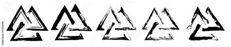 The Valknut Is A Symbol Consisting Of Three Interlocked Triangles Set