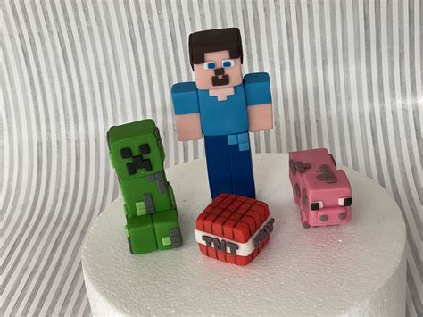 Minecraft Fondant Cake Topper Set Edible Fondant Figures By