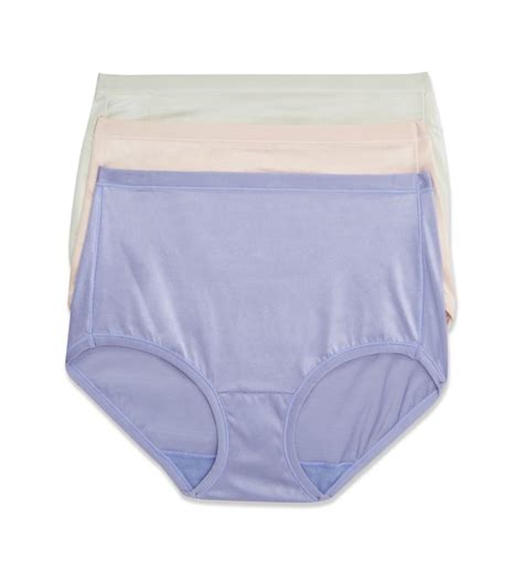 Womens Vanity Fair 13438 Body Caress Brief Panty 3 Pack Iris Quartz