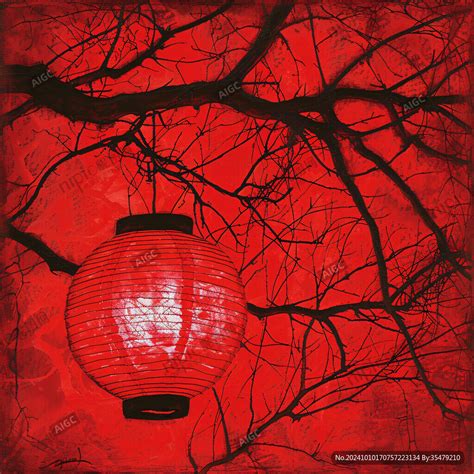 Ai创作图灯笼装饰画 红灯笼与树枝 树枝与灯笼 树上红灯笼素材下载 灯笼形态海报 古典意境红灯笼 树与红灯笼 古风树上灯笼 红色灯笼背景 树枝