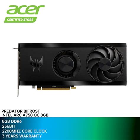 Acer Predator Bifrost Intel Arc A750 Oc 8gb Ddr6 Graphic Card Lazada