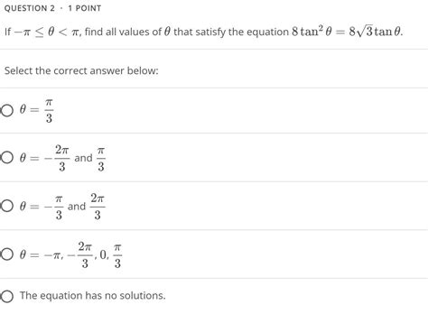 Solved QUESTION 2 1 POINT If Chegg Com