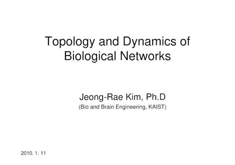 pdf topology and dynamics of biological networksmathsci kaist ac kr