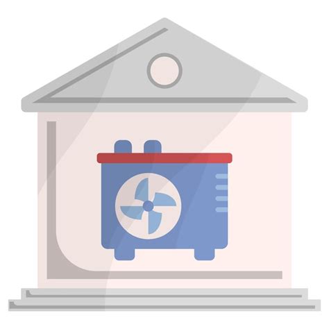 Premium Vector Air Conditioning Outdoor Unit With Home Concept Heating And Cooling System