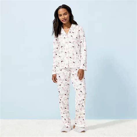 Adonna Womens Fleece Long Sleeve 2 Pc Pant Pajama Set Color