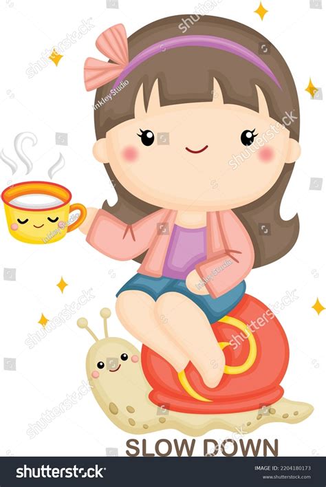 Vector Girl Slowing Down Life Stock Vector Royalty Free 2204180173 Shutterstock