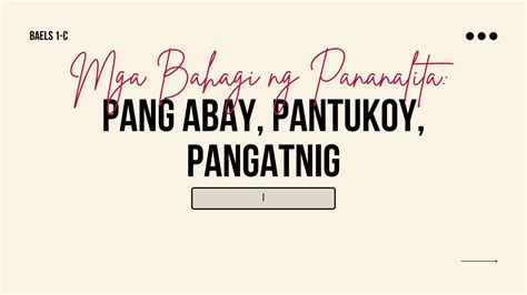 Solution Filipino Pang Abay Pantukoy Studypool