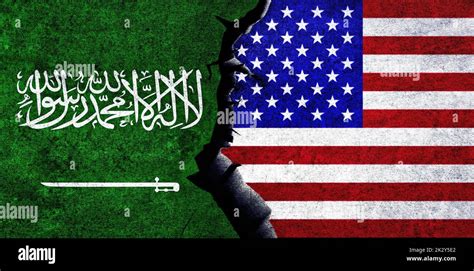 Usa And Saudi Arabia Flags Together Saudi Arabia And United States Of