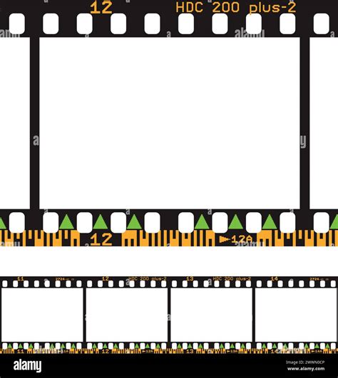Vector Illustration Of Photographic Analog Film Border With Barcodes