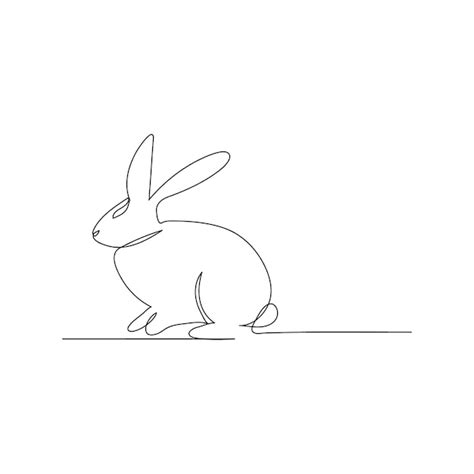 Premium Vector Rabbit Continuous One Line Drawing Of Outline Vector Illustration