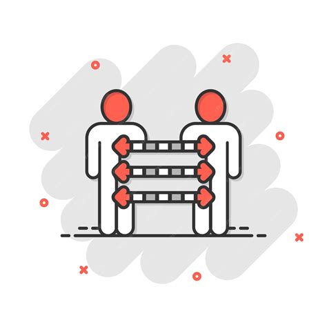 만화 스타일의 사람들 추천 아이콘 흰색 배경에 비즈니스 커뮤니케이션 만화 벡터 일러스트 참조 팀웍 스플래시 효과 비즈니스 개념