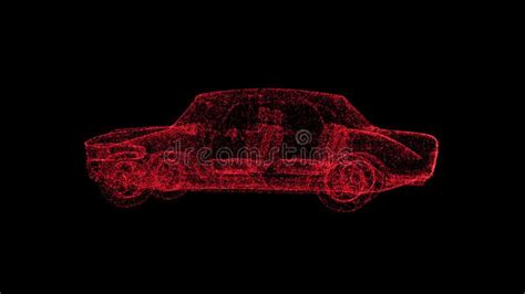 3d Red Car On Black Background Object Consisting Of Flickering Particles Science Tutorial