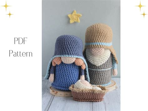 Crochet Christmas Nativity Gnomes Pattern Amigurumi Nativity Etsy